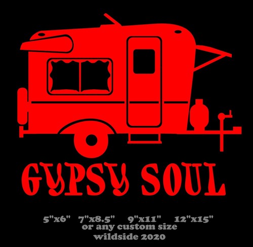 Gypsy Soul with RV Camper Decal car truck caravan vinyl sticker graphic ...