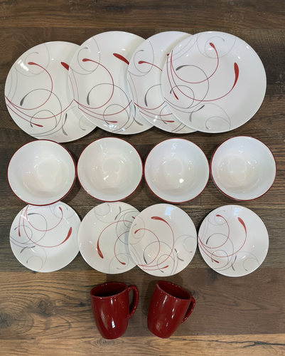 14 Corelle SPLENDOR Round 4 Ea Dinner Bread Plates Bowls 2 Cups WHITE ...