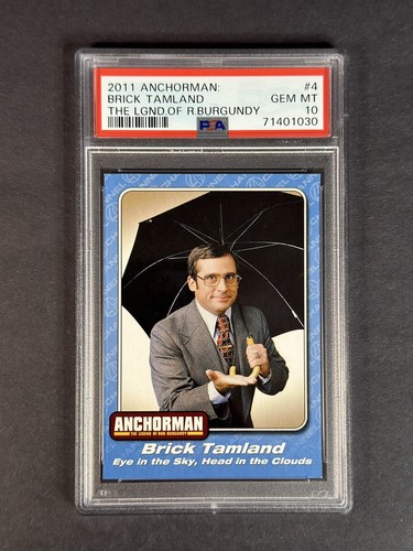 2011 Anchorman Brick Tamland #4 PSA 10 Steve Carell Rookie Leg. of Ron ...