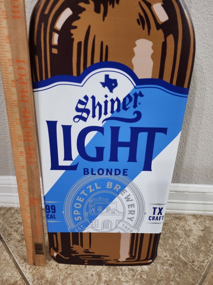 SHINER LIGHT BLONDE Bottle BEER Spoetzl Brewery TEXAS SIGN Man Cave Bar ...