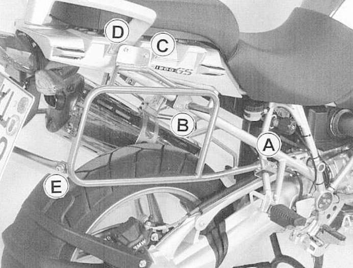 BMW R1200GS Pannier Frames - Silver BY HEPCO AND BECKER (2004-2012 ...