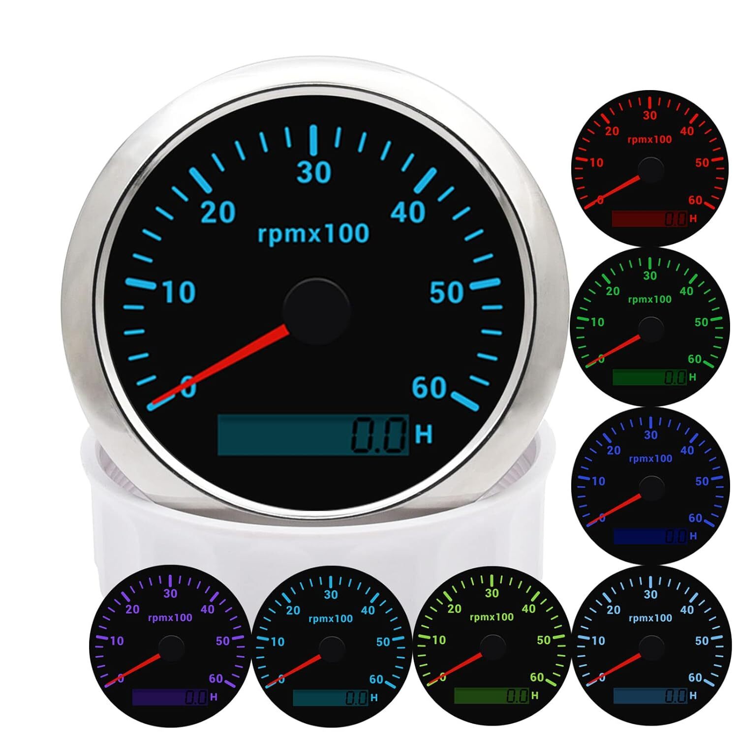 KAOLALI Tachometer Gauge 85mm 3-3/8" Tacometro Meter 0-6000 RPM Tacho ...