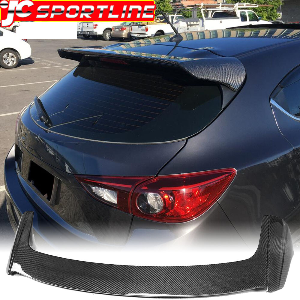 Real Carbon Rear Roof Spoiler Trunk Wing Fit For Mazda 3 Axela ...