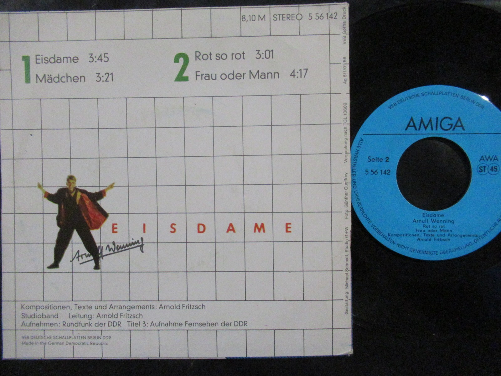 ARNULF WENNING Eisdame / 4-track SP DDR 1986 AMIGA QUARTETT 556142 ...