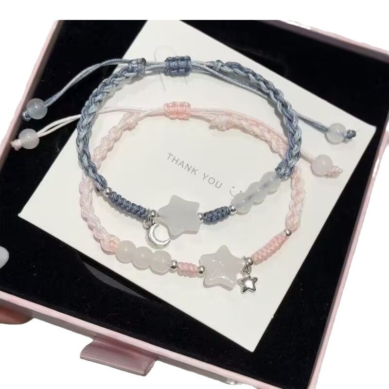 Gradient Double Chain Star Moon Bracelet for Women Stylish and ...