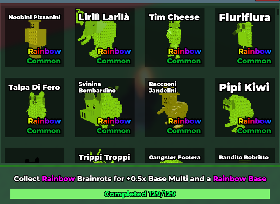 Rainbow base unlock index 145/145 Steal a Brainrot | eBay