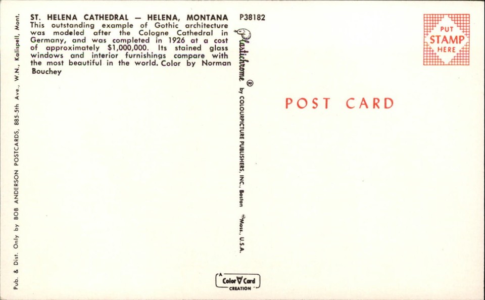 Helena Montana St Helena Cathedral Gothic architecture 1950 car vintage ...