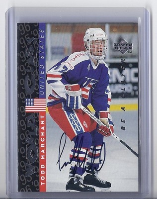 1995-96 UPPER DECK BE A PLAYER TODD MARCHANT AUTO BAP UD SIGNATURE ...