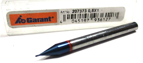 GARANT VHM Mini Kugelfräser Vollradius 207373 Ø0,6 R0,3x1 SchaftØ4 Neu ...