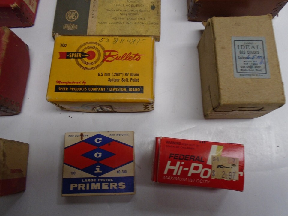 Vintage EMPTY RIFLE AMMO BOXES -Lot of (22)- Winchester, Remington ...