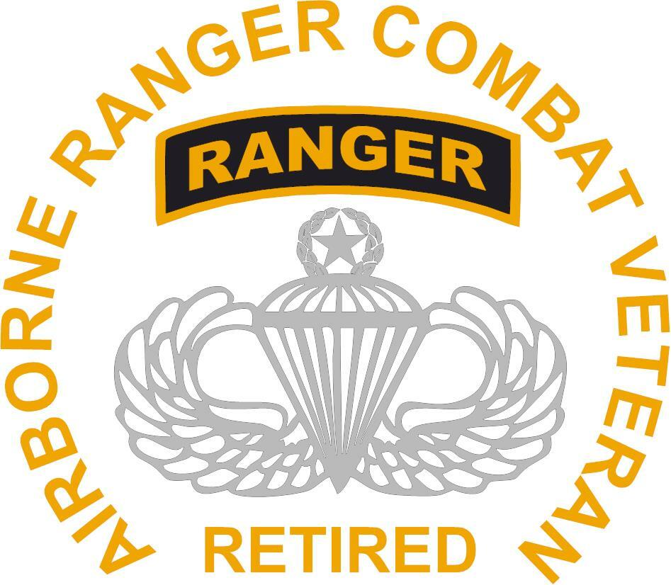 Airborne Ranger Combat Vet Ret 3 Mil Vinyl Sticker for a Car or Truck ...