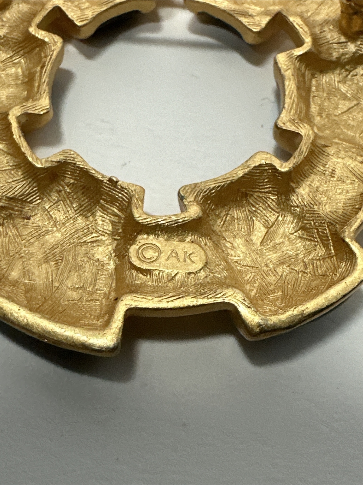 Vintage Anne Klein black enamel goldtone circular brooch pin 2" | eBay