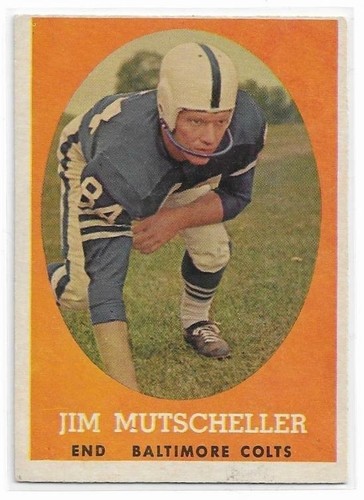 JIM MUTSCHELLER 1958 Topps Football card #14 Baltimore Colts EX | eBay
