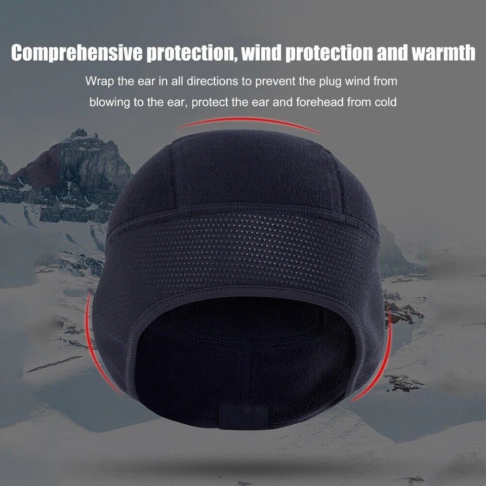 Winter Helmet Liner Skull Cap Fleece Lined Warmer Cycling Cap Thermal ...