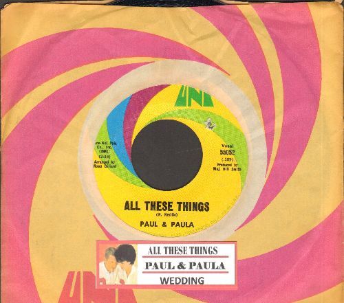 Paul & Paula - All These Things Uni 55052 Vinyl 45 rpm Record | eBay