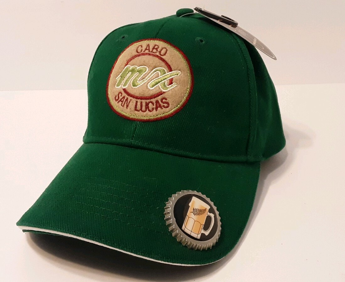 Green Lucky 7 Cabo San Lucas Backstrap Baseball Hat With Built In ...