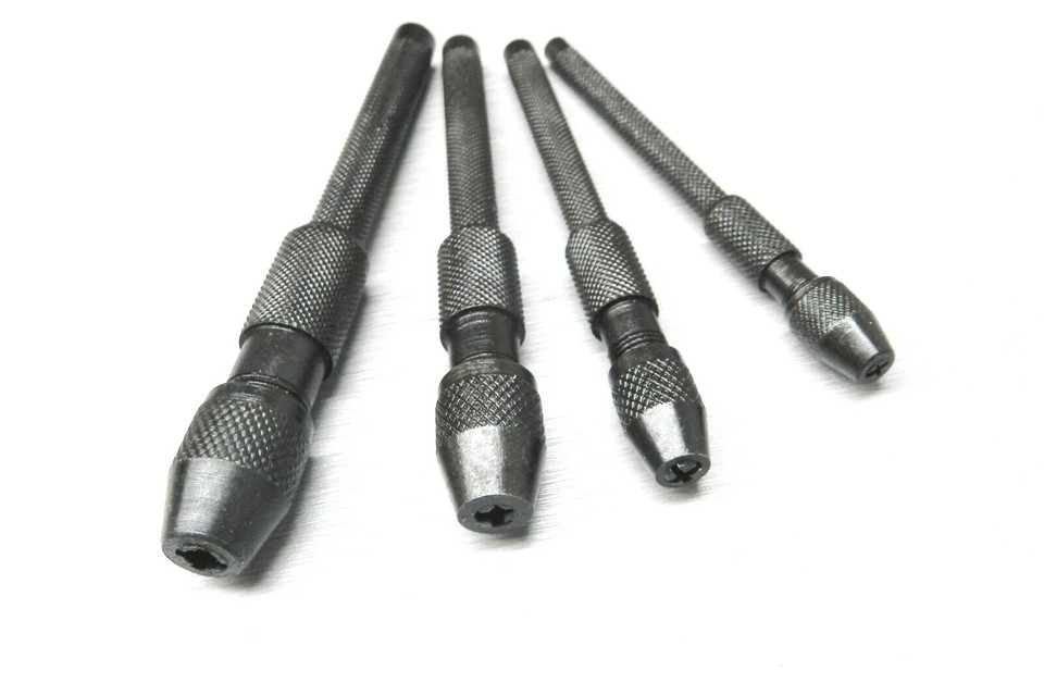 4 Pc Pin Vise Set Hand Held Hollow Handle Black Finish 4 Piece Vice ...