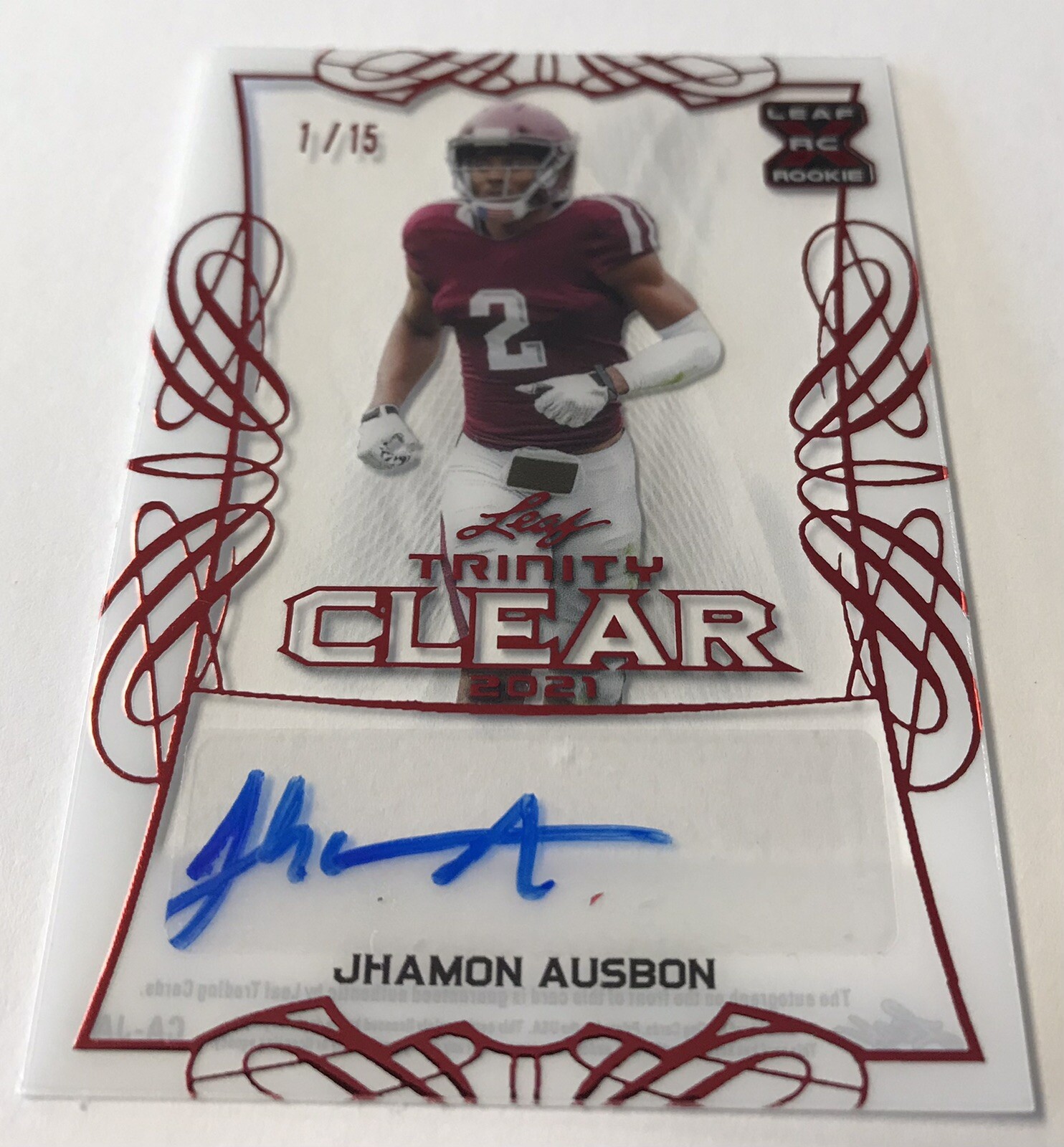 JHAMON AUSBON 2021 Leaf Trinity Clear AUTOGRAPH #1/15 AUTO Aggies ...