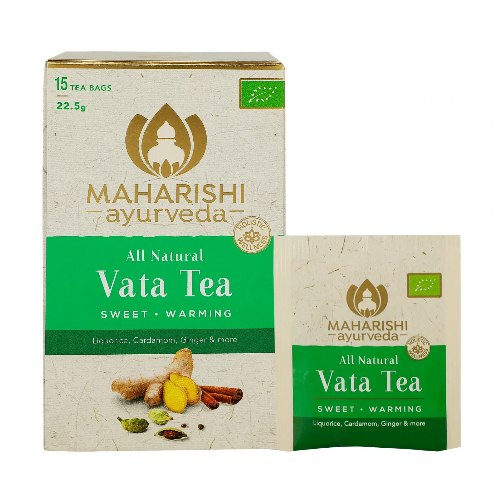 Maharishi Ayurveda Organic Vata Tea - 15 tea bags. Pack of 2 - FREE ...