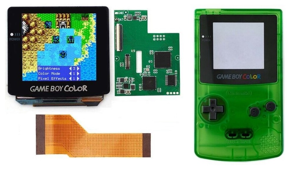 Game Boy Color AMOLED OLED Touch Screen Upgrade Kit + Trimmed Shell ...
