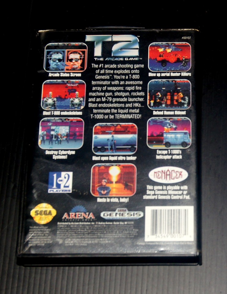 TERMINATOR T2 THE ARCADE GAME 1992 SEGA GENESIS AUTHENTIC TESTED ...