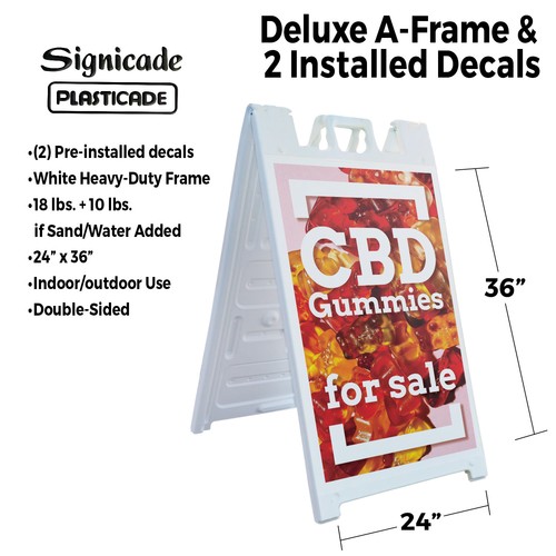 CBD Gummies Heavy Duty A-Frame Sidewalk Sign Delicious Edibles Wellness ...