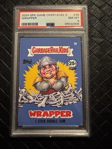 2024 Topps Garbage Pail Kids Game Over WRAPPER CARD 30 PSA 8 Level 5 | eBay
