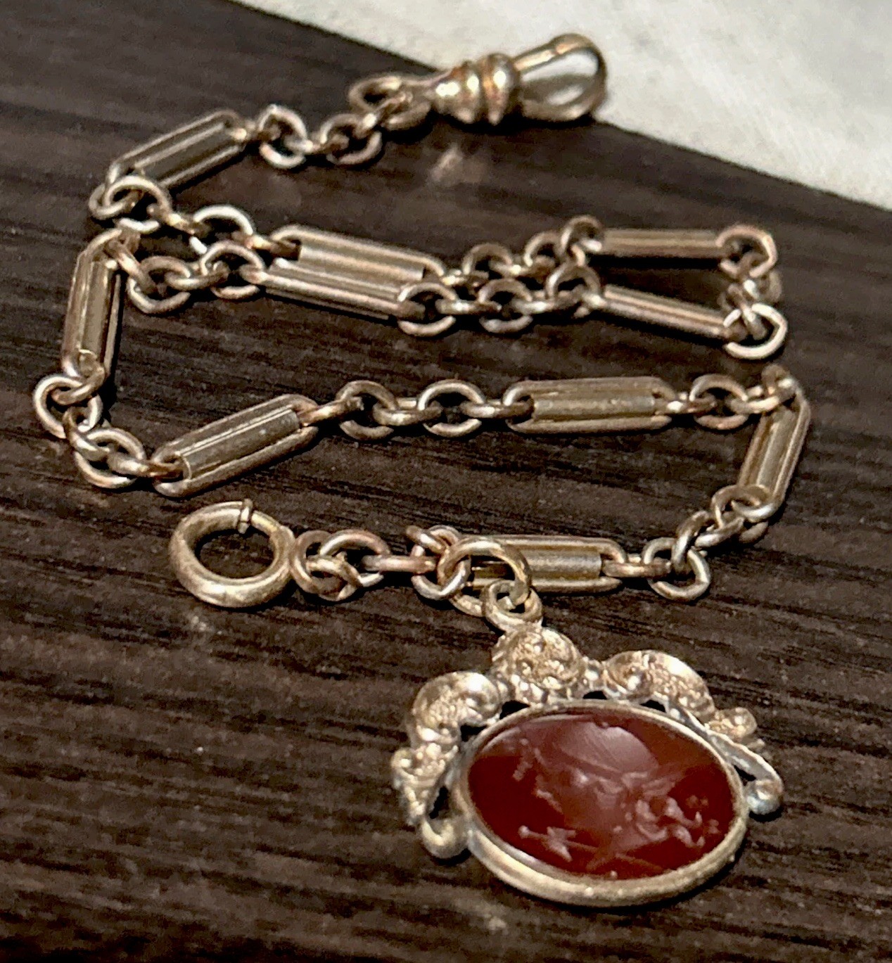Vintage Victorian Rose Gold Fill Carved Carnelian Int… - Gem