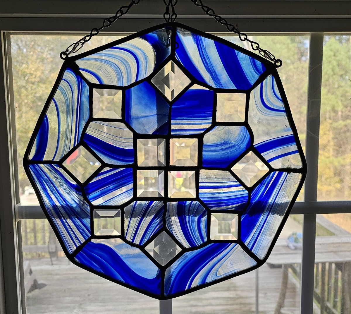 Clear Beveled Glass Octagon Panel