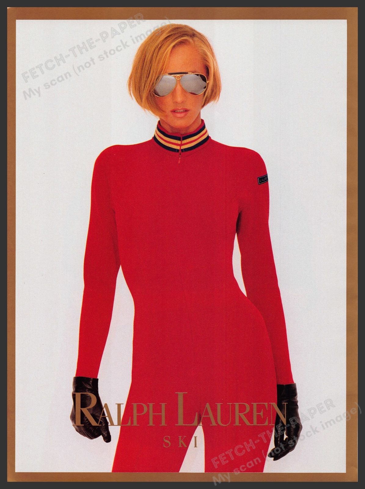 Ralph Lauren Ski Clothing 1990s Print Advertisement 1991 Formfitting | eBay