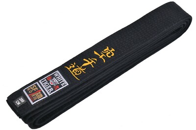 CINTURA NERA RICAMATA KARATE DO WHITE TIGER NORIS OKINAWA BLACK BELT ...
