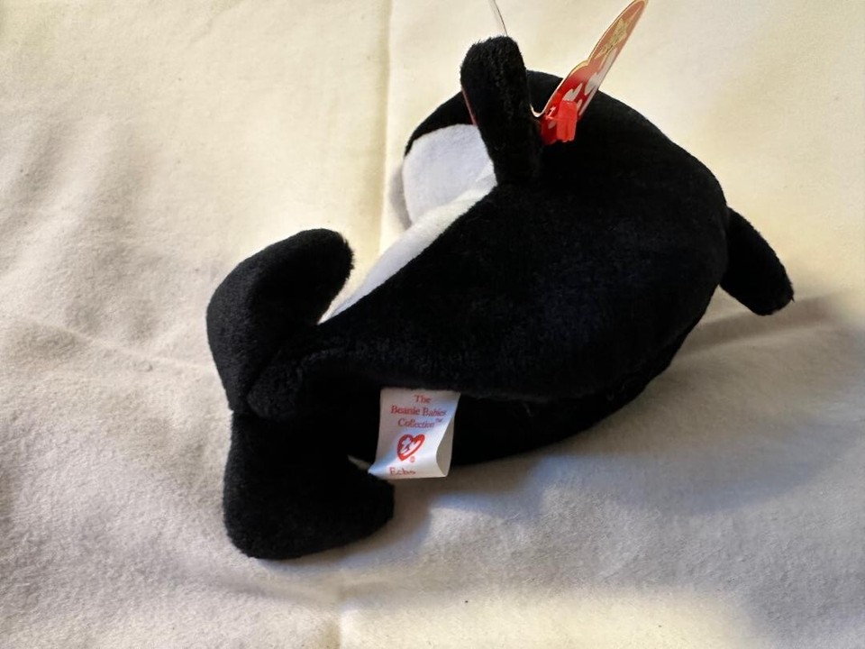 Ty Beanie Babies Waves the Orca Whale with Echo the Dolphin Tush and ...
