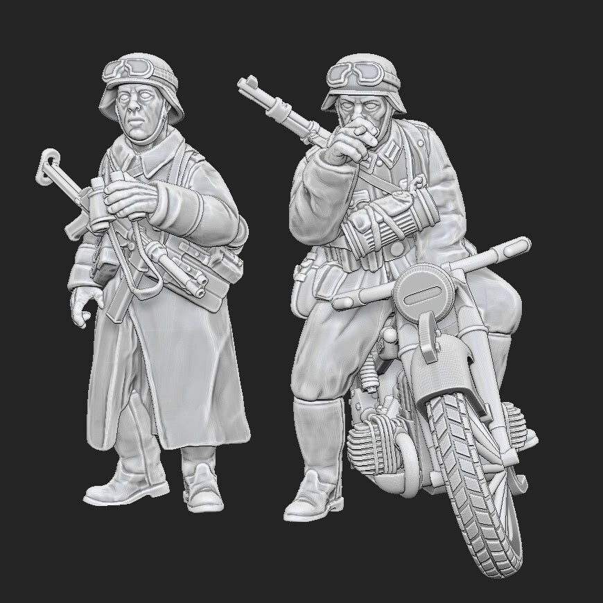 Just Some Miniatures WW2 German Kradschutzen Bolt Action Early War ...