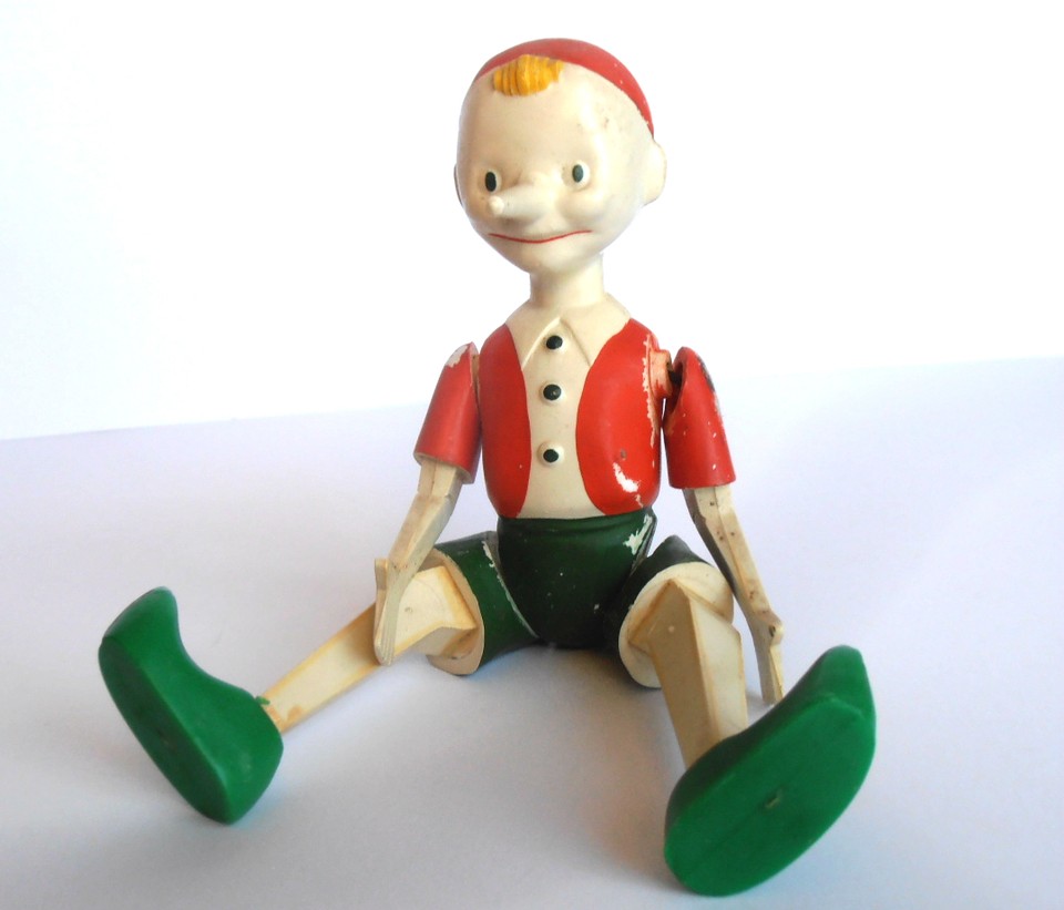 1930s Vintage USSR Russian Soviet Crushed Plastic Toy Doll PINOCCHIO ...