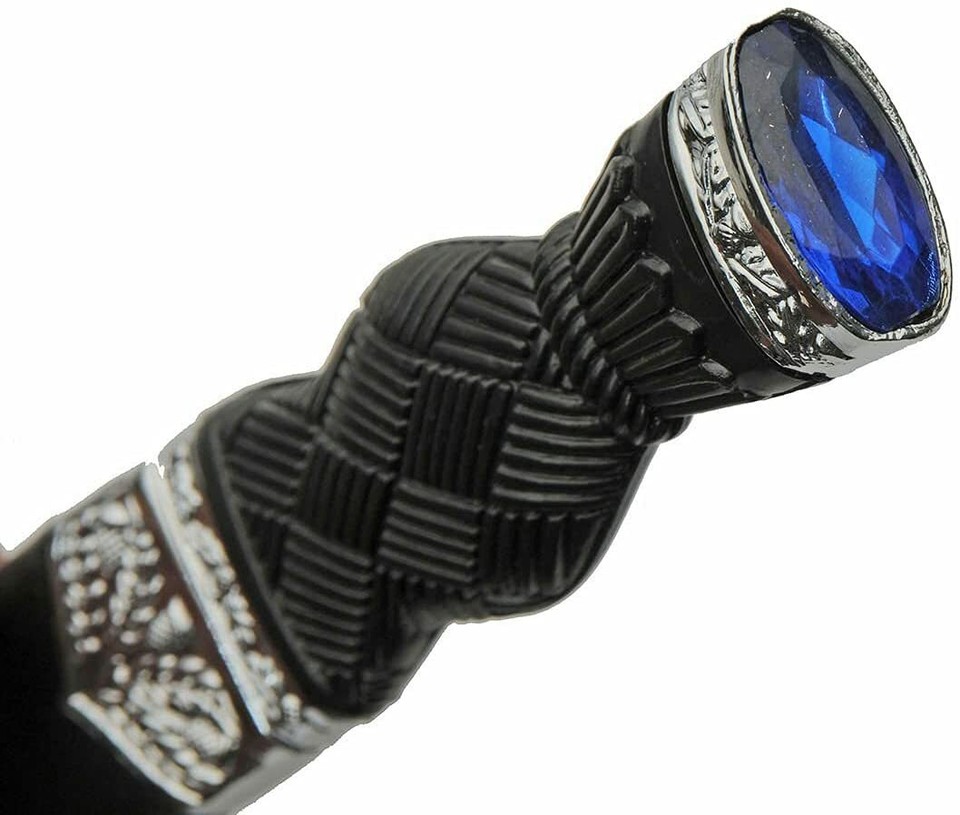 Celtic Scottish Sgian Skean Dubh Dirk Dagger 7" Knife w/ Blue Jewel ...