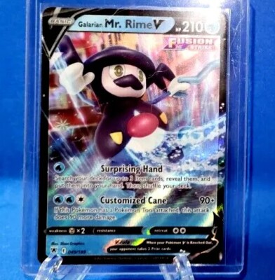 Galarian Mr Rime V HP210 2022 Fusion Strike Collectible Pokemon Card No ...