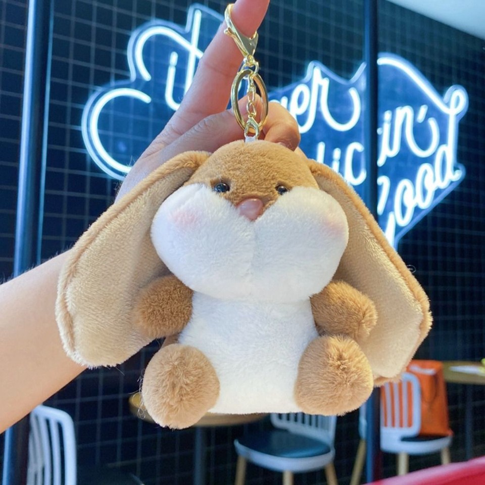 Plush Doll Plush Rabbit Keychain Cute Bunny Stuffed Doll School Bag ...