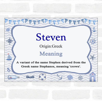 Steven Name Meaning Nautical Certificate | eBay UK