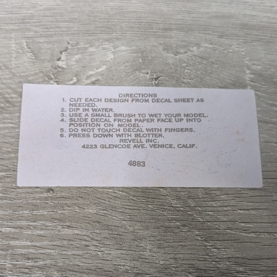 Revell 7127 (34' Ford Coupe) Model Kit Decal Sheet - Unused | eBay