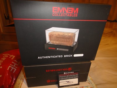 Eminem Signed Authentic Brick, Dog Tag, MMLP Cassette Size M T-Shirt ...