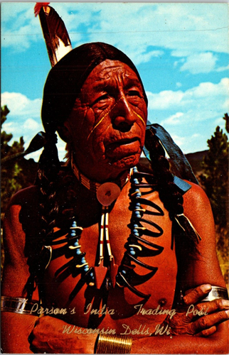 Indian at Parson's India Trading Post Wisconsin Dells WI Chrome ...
