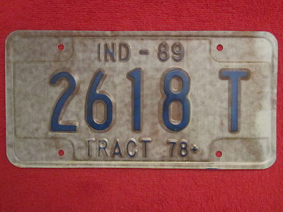 LICENSE PLATE Tractor Tag 1989 INDIANA 2618 T Switzerland County [Z218 ...