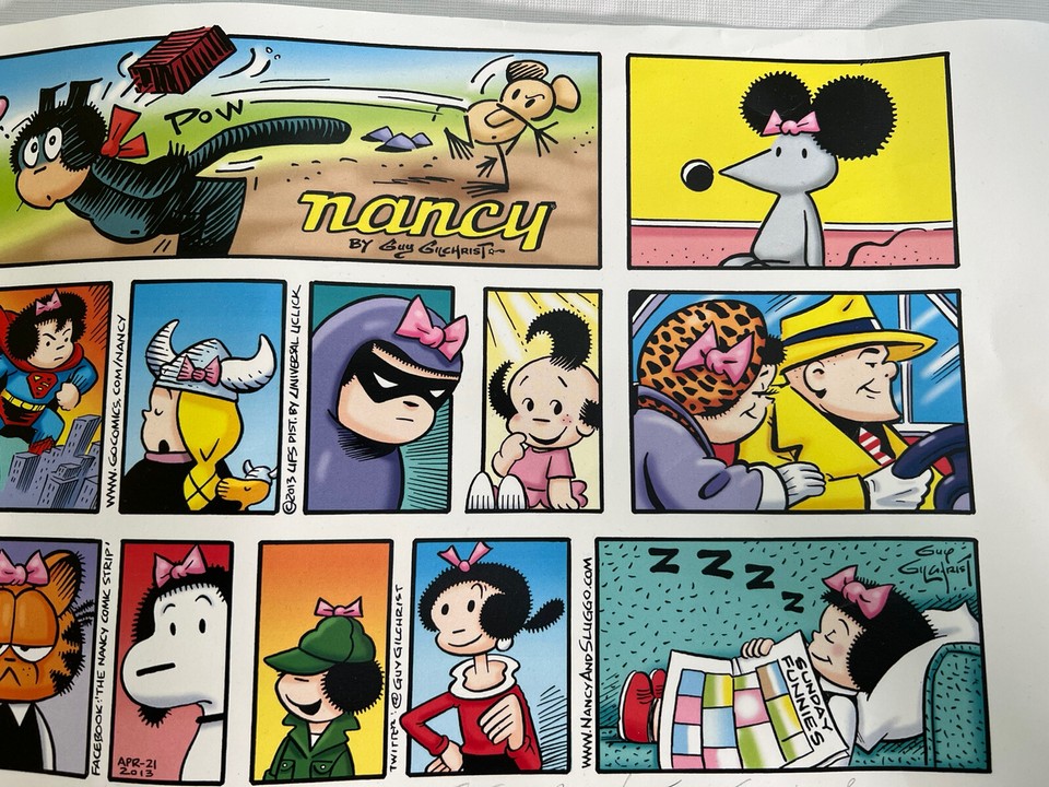 Original 1996 Nancy Sunday comic strip art signed by Guy Gilchrist | eBay