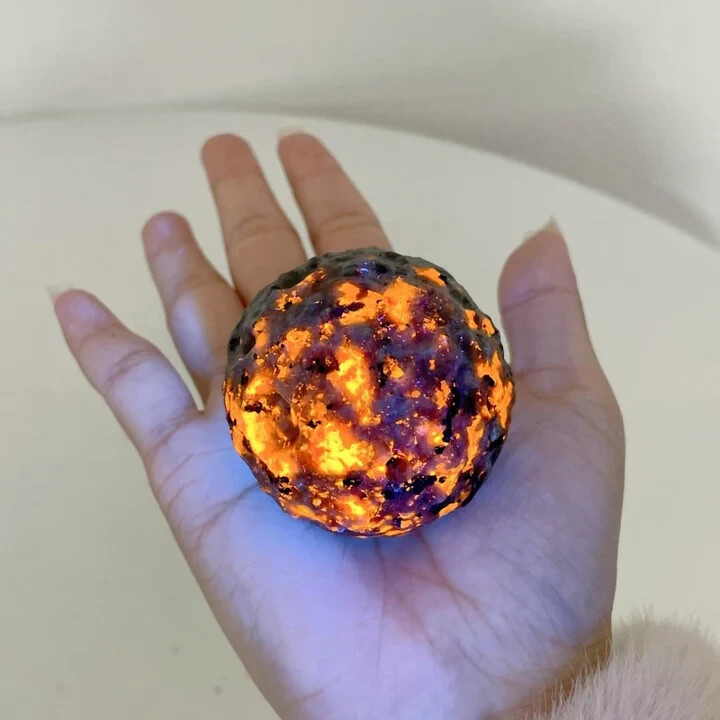 Natural Yooperlite Moon Sphere Crystal 50mm+ UV Reactive Gem Mineral ...