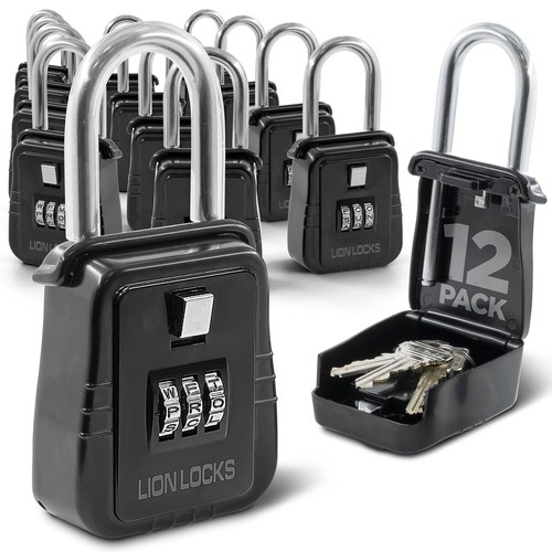 12-Pack Alpha Key Lock Box with Code - Outdoor Realtor Lock Box ...