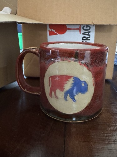 Bison Union Coffee Mug Red Lava Thunder Buffalo USA Handmade | eBay