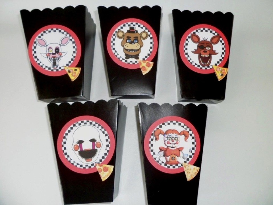 Five nights at freddy's party favors/ popcorn candy box/ goodie bag SET ...