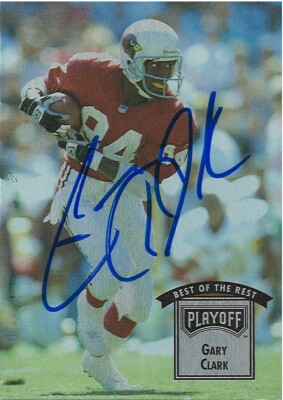 GARY CLARK WASHINGTON REDSKINS 2X SUPER BOWL CHAMP SIGNED FOOTBALL CARD ...