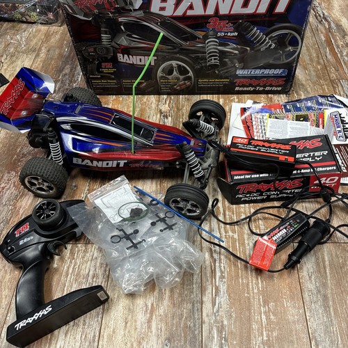 Traxxas Bandit 2wd RC Race Car With Remote Charger Box Docs Works | eBay