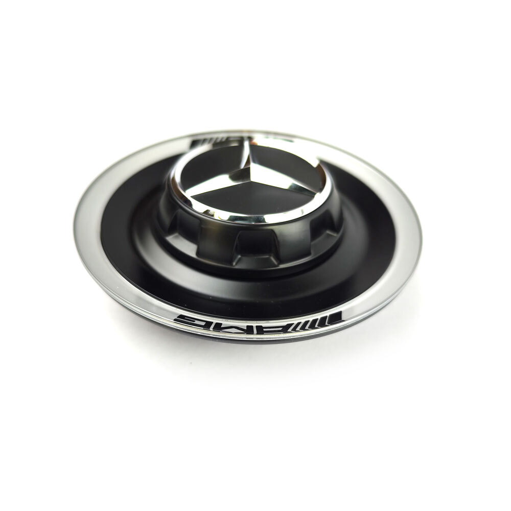1X Mercedes AMG Wheel Cap A0004005700 9283 Matte Black / Silver | eBay